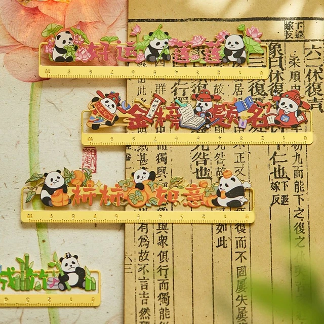 PANDA RULER METAL Book Marks Cartoon Reading Book Clip School Office ...