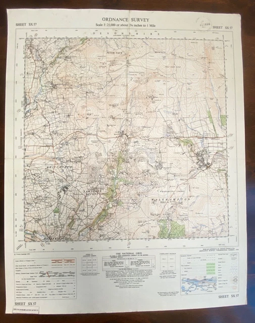 OS MAP SHEET SX57 DEVONSHIRE Princetown Area Provisional Ed. 1959 OS ...
