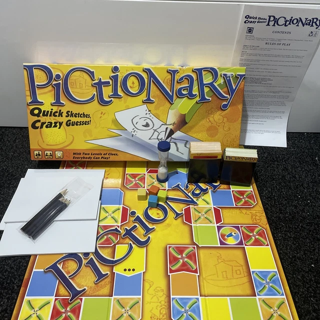 MATTEL GAMES PICTIONARY Board Game 2010 Complete & Very Good Condition ...