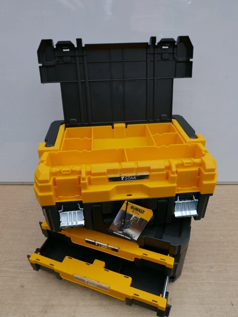 DEWALT TSTAK SHALLOW 2 Drawer Storage Case Dwst1 70706 + Organiser ...