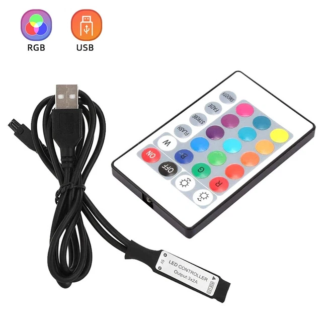 24KEY RGB CONTROLER Usb DC5V LED Tape 5050 2835 IR Remote Controller Lights 4Pin £4.30 - PicClick UK