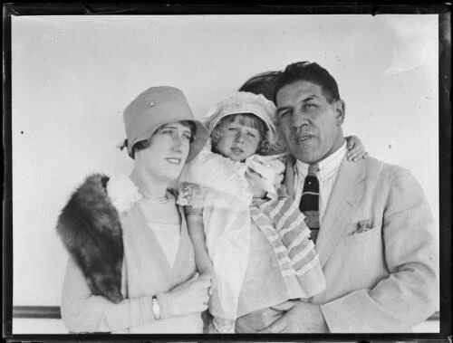 BOXER GEORGE COOK holding his daughter with his wife on the de - 1930s ...