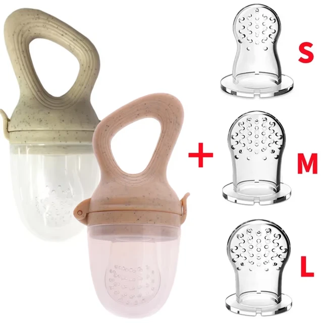 5 IN 1 Baby Fruit Feeder with Nipple Set Baby Silicone Mesh Bag ...