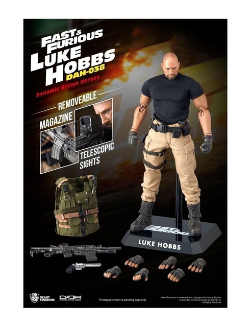 FAST & FURIOUS LUKE HOBBS The Rock Dwayne Johnson Figure Beast Kingdom ...