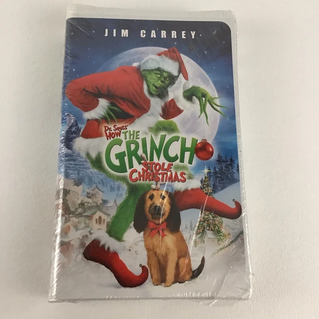 DR SEUSS HOW The Grinch Stole Christmas VHS Tape Jim Carrey Vintage New ...