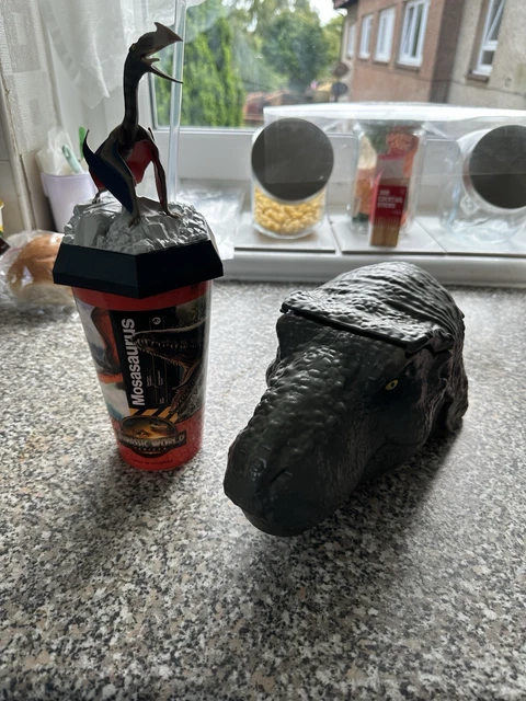 NEW JURASSIC WORLD Rebirth 2025 Odeon Popcorn Bucket trex Head and cup ...