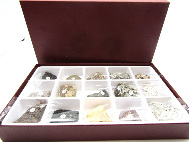 AMEP COLLECTION OF 15 Igneous Sedimentary Metamorphic Rock w ...