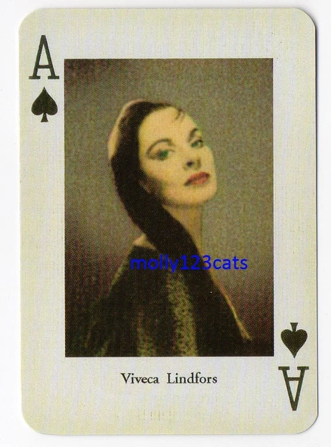 SWEDISH FILM STAR Playing Trade Card Viveca Lindfors Ace of Spades EUR ...