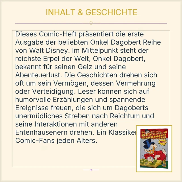 WALT DISNEY ONKEL Dagobert Comic Nr. 1 Ehapa Taschenbuch Deutsch ...