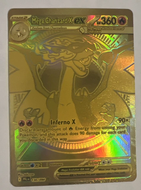 POKEMON TCG MEGA Charizard X EX Phantasmal Flames Gold Mega Rare ...