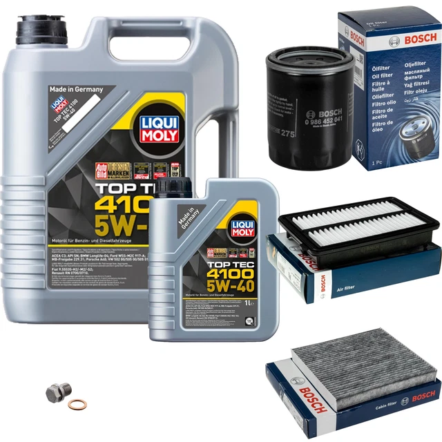 BOSCH INSPECTION SET 6L Huile Liqui Moly Top Tec 4100 5W-40 pour Honda Cr-V IV EUR 130,25 ...