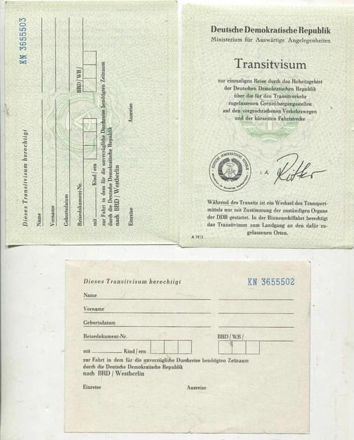 DDR:TRANSITVISUM UND DURCHSCHLAG Block ca 15 Satz (54) EUR 45,00 ...