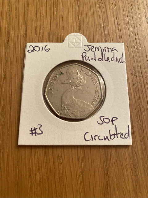 2016 UK JEMIMA Puddleduck Circulated 50p Coin Beatrix Potter Collection ...