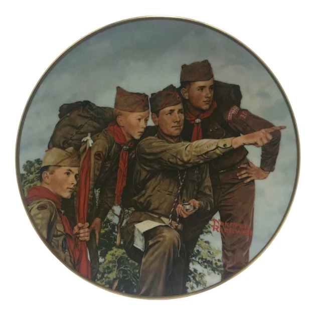 NORMAN ROCKWELL POINTING The Way Boy Scouts Collectors Plate 8.5 By ...