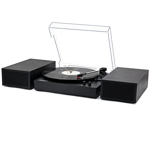 VINYL RECORD PLAYER with Stereo External Speakers, 3-Speed Belt-Drive ...