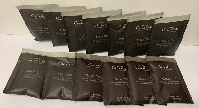 HOTEL CHOCOLAT 50% Milky Hot Drinking Chocolate VELVETISER 9 Sachets ...