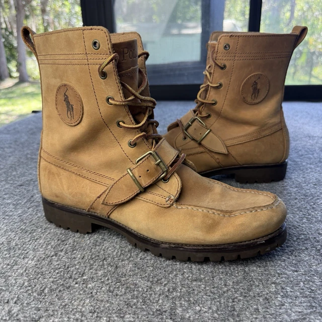 POLO RALPH LAUREN Ranger Boots Brown Leather Mens Size 11 D “Outsoles ...