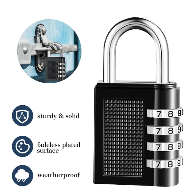 4 DIGIT COMBINATION Lock Password Padlock for School Travel Gym Luggage ...
