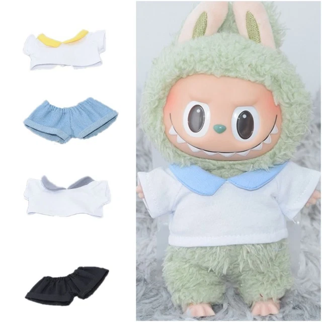 HANDMADE LABUBU CLOTHING 17CM Labubu Labubu T-shirt Doll Shorts Cotton ...