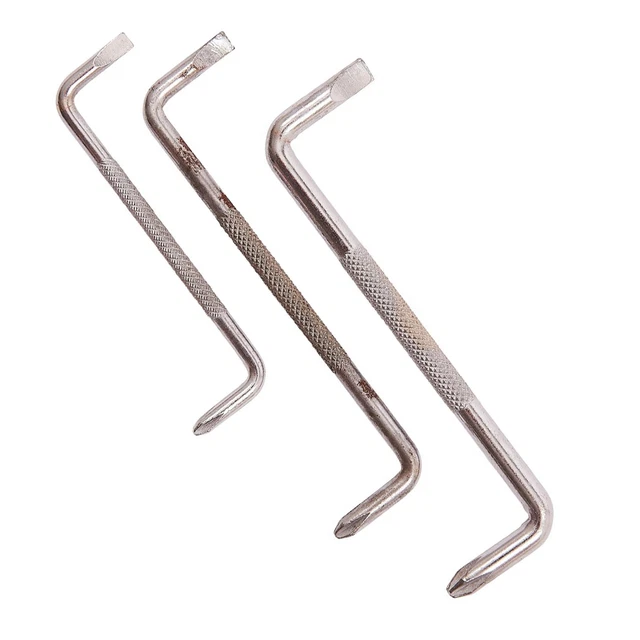 OFFSET SCREWDRIVER 3PCS Set Double Sided Cranked Right Angled Flat ...