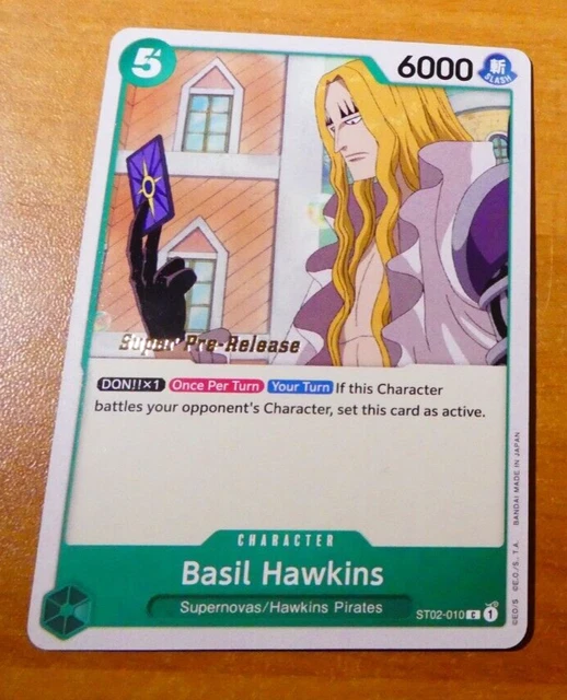 ONE PIECE ENGLISH Card Game Super Pre-Release Carte Basil St02-010 St ...