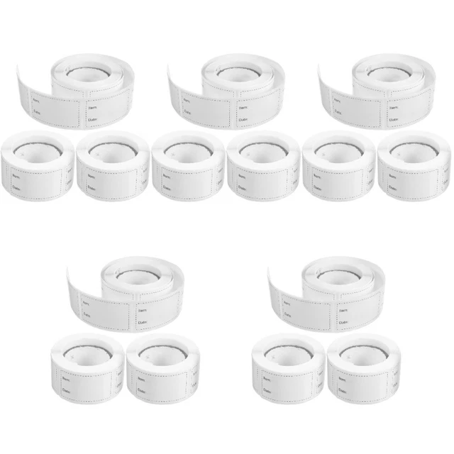 15 ROLLS WHITE Copper Plate Stickers File Identification Office Food ...