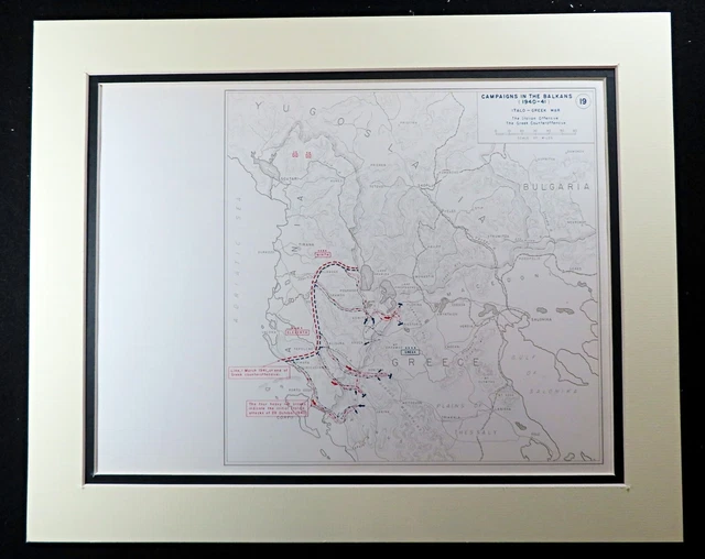 WW2 MILITARY MAP Italian Greek War Greece Balkan Campaign Operations ...