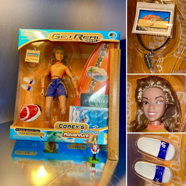 SURFING GET REAL GIRL Corey’s Adventure 12” Barbie type Doll Figure ...