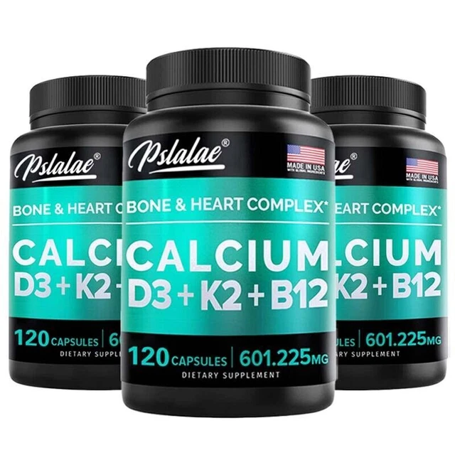 CALCIUM CAPSULES - with Vitamin D3, K2, B12, Immune, Bone, Muscle ...