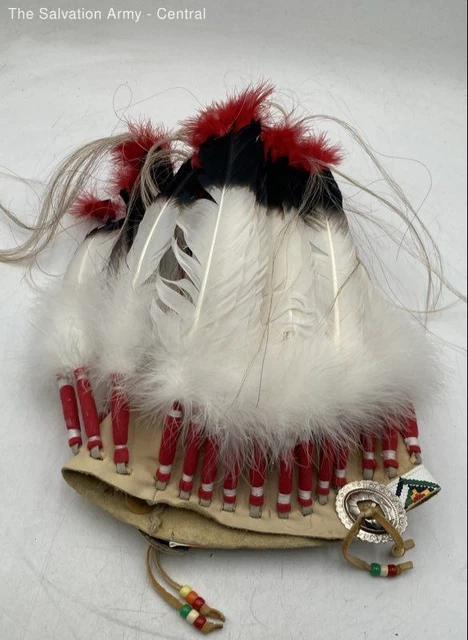 MENS MULTICOLOR FEATHER Beaded Native American Headdress Costume £7.44 ...