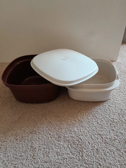 VINTAGE TUPPERWARE MULTI Server Container/ Strainer. Salad, Rice, Veg ...