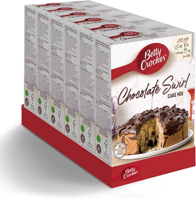BETTY CROCKER CHOCOLATE Swirl Cake Mix 425g (Pack of 6) £22.16 ...