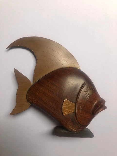 SCULPTURE BOIS ANCIENNE DAN KARNER poisson EUR 190,00 - PicClick FR