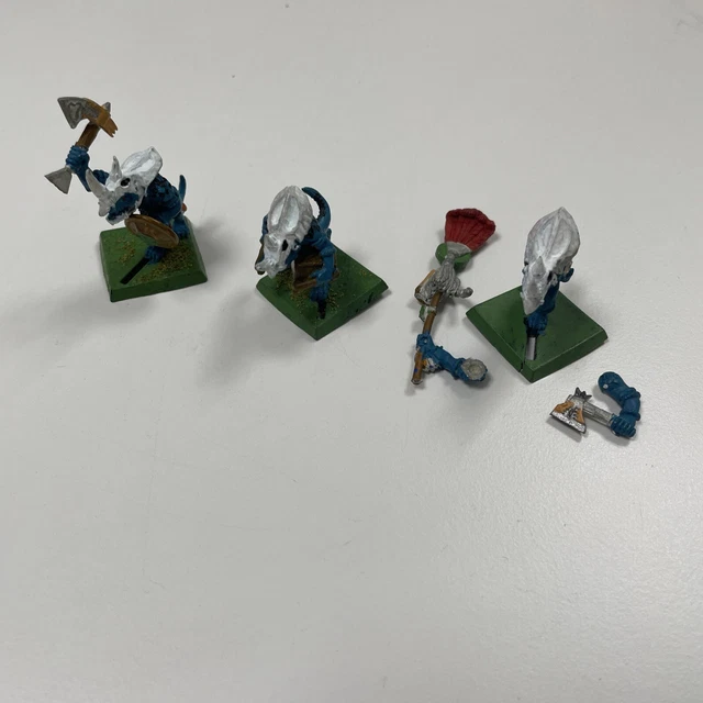 WARHAMMER FANTASY LIZARDMEN Temple Guard Champion, Standard & Musician ...