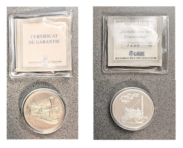 SVIZZERA MONETA MEDAGLIA Ferrovia Bayerisches Munzkontor - Spanisch ...