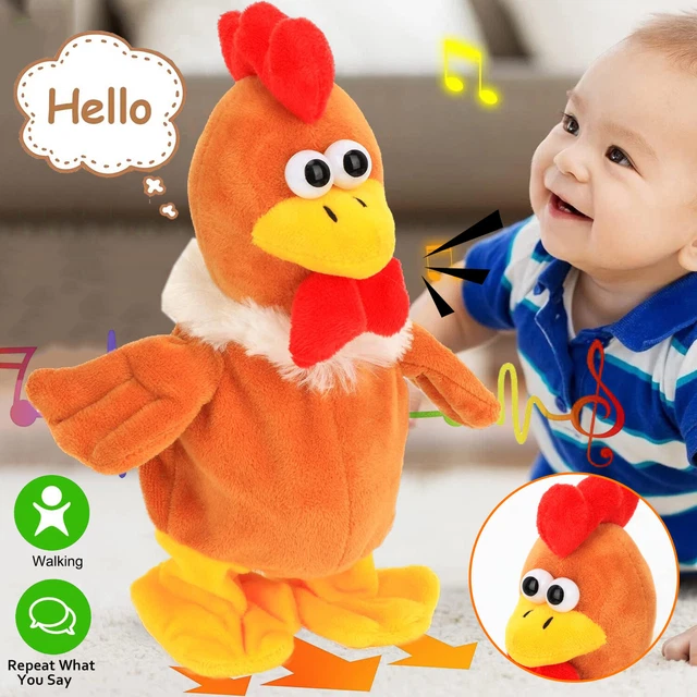 TALKING CHICKEN REPEATS What You Say Chicken Plush Toy Electric Walking ...