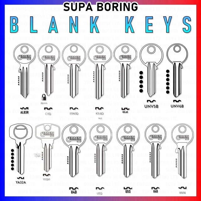BLANK KEYS UNIVERSAL uncut 5 pin &6 Pin Silca House door lock yale ilco ...