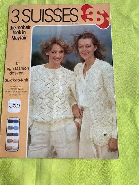 VINTAGE KNITTING PATTERN Booklet THE MOHAIR LOOK IN MAYFAIR 3 Suisses ...