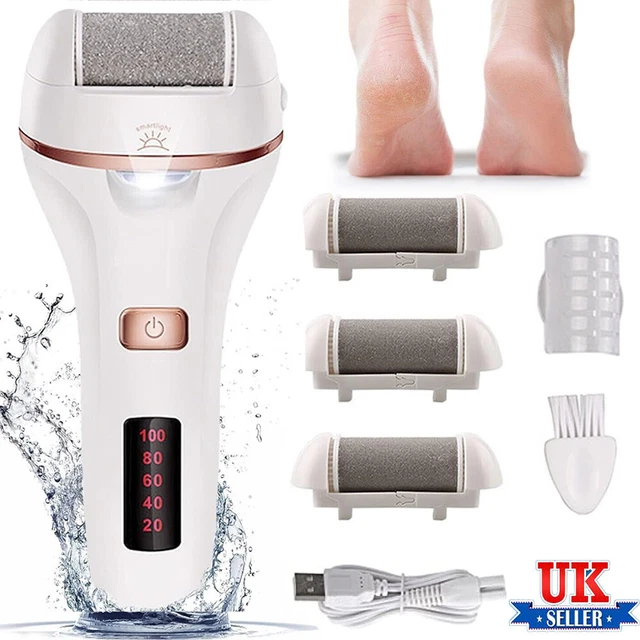 ELECTRIC FOOT FILE Rechargeable Callus Hard Skin Remover Feet Pedicure ...