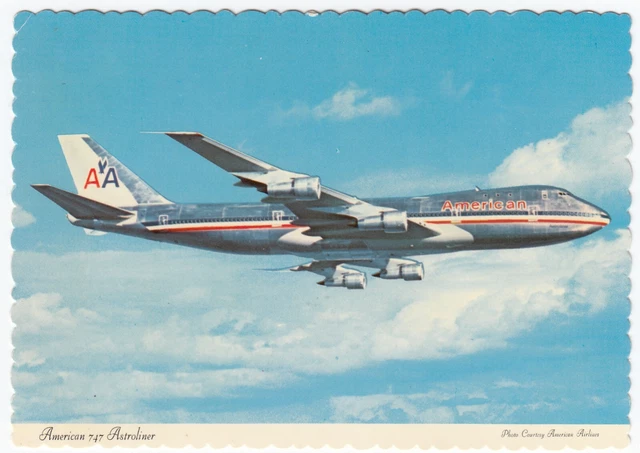 POSTCARD BOEING 747 Astroliner Passenger Jet In Flight, American ...