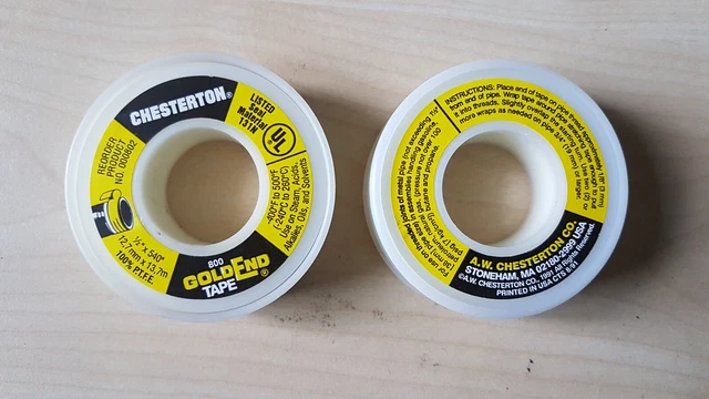 PTFE TEFLONBAND, HÖCHSTE Qualität,Chesterton800 GoldEnd 12,7mm x 13,7 m ...