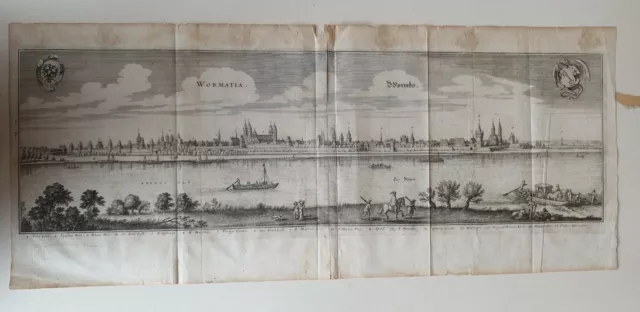 ORIGINAL MERIAN KUPFERSTICH Worms 1645 EUR 175,00 - PicClick DE