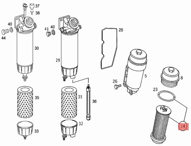 MERCEDES TRUCK LKW Actros Atego Axor Citaro Filtro Carburante Oem ...