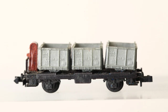 SPUR N ARNOLD Güterwagen Behältertragwagen DB mit Bremserhaus (280803) #76# EUR 7,65 - PicClick DE