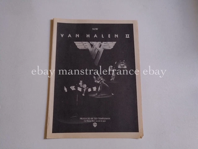 VAN HALEN II David Lee Roth ad clipping USA 1970s Elvis Costello ad EUR ...