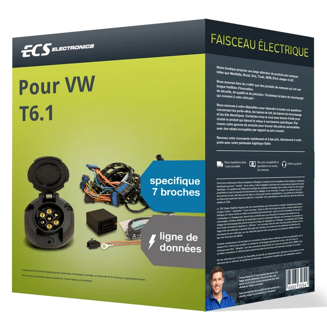FAISCEAU SPÉCIFIQUE AU véhicule 7 broches pour VW T6.1 10.2019 - à ce jour ECS EUR 158,00 ...