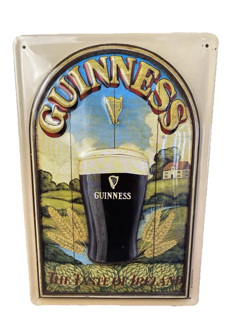 GUINNESS COLLECTIBLE EMBOSSED Metal Sign The Taste Of Ireland 8" X 11 ...