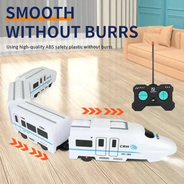 RC HIGH-SPEED TRAIN Toy with Remote Control & Rechargeable Battery 4 ...