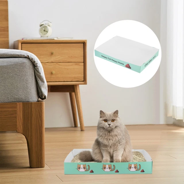 CAT TOILET LITTER Boxes Paper Cardboard Disposable for Cats Prefilled ...