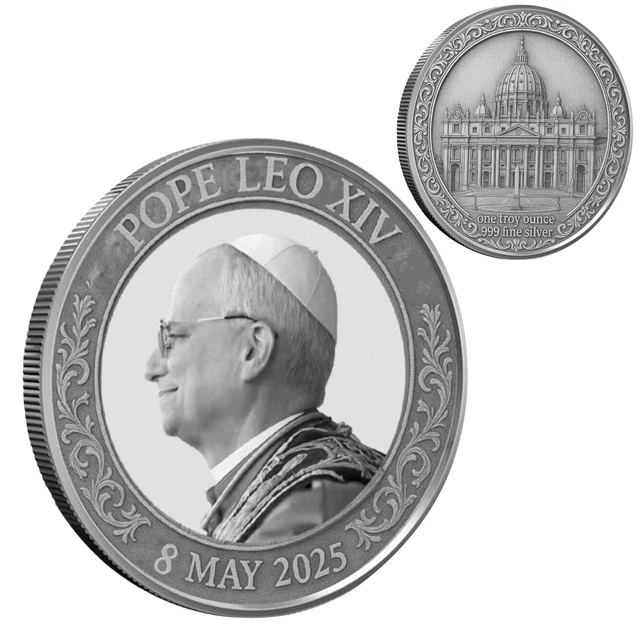 2025 POPE LEO XIV Century Coin 999 Silver Collectible Commemorative ...
